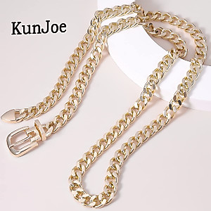 Chain Belt for Women Wasit Chain Belt Chain Chunky Belt Chain Gold Chain Belts（Gold-39inch)