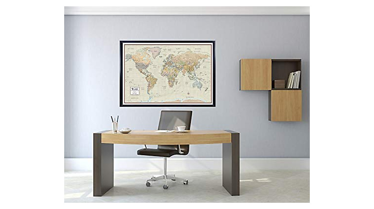 Stylish 24" x 36" Laminated World Map Poster