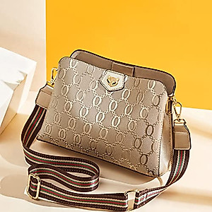 FOXLOVER Small Cowhide Leather Crossbody Bags for Women with Adjustable Strap Cute Trendy Shoulder Purse Large Capacity Commute Handbag