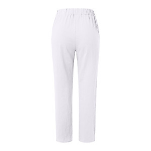 Plus Size White Capri fold Over Yoga Pant Black Casual Pant Womens Palazzo Pants Dressy Women's All Cotton Capris Pants Women Summer Set Breathable Work Pants