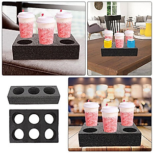 GANAZONO 2pcs milk tea cup holder drink takeout holder couch cup holder tray beverage holder sofa cup holder couch disposable coffee cup Drink Carry Holder drinks pearl cotton kettle