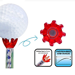 VEASAERS Golf Tees Unbreakable Plastic Magnetic 80 mm Long Bulk Reusable 4 Pack Blue Red Flexible Magnet Tee Lift Step for Men Women Practice Training Set (4 Pack)