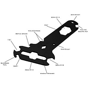 Dirty Rigger DTY-MULTITOOL Black Multitool With 14-In-1 Separate Rigger Tools Including Wing Nut Spanner