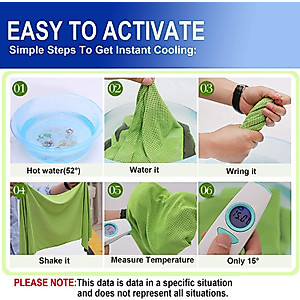 Vhger Cooling Towel, 4 Pack Ice Towel (40"x 12"), Microfiber Towel, Soft Breathable Chilly Towel Stay Cool for Yoga, Sport, Gym, Workout, Camping, Fitness, Running, Workout & More Activities