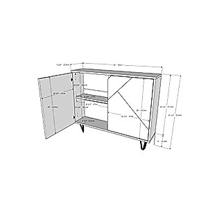 Nexera 132203 Slim 2-Door Storage Accent Cabinet, Floating and Wall Mount Bar, White