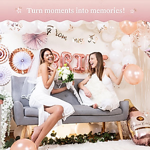VIDAL CRAFTS Rose Gold Bridal Shower Decorations- Bachelorette Party Decorations Kit, Bride to Be Decorations - Including BRIDE Balloons, Banners, Paper Fans, Confetti Balloons