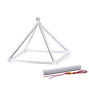 CVNC 12 Inch Quartz Crystal Singing Pyramid Healing Musical Instrument + Carry Case Bag For Sound Healing Meditation