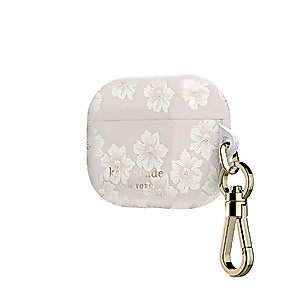 Kate Spade New York Airpods Pro Case - Hollyhock Cream/Blush/Translucent Blush/Glitter Flower Centers/Gold Logo/Premium Gold Hardware (KSAP-002-HHCCS)