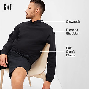 GAP mens Vintage Soft Drop Shoulder Crew Hooded Sweatshirt, True Black, X-Large US