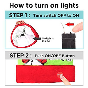 Windy City Novelties LED Light-up Knitted Ugly Sweater Holiday Xmas Christmas Beanies - 3 Flashing Modes (Happy Holla Days)