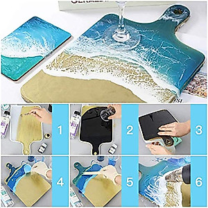 Resin Silicone Tray Molds, Casting Mold for Epoxy Resin, DIY Resin Large Serving Rectangle Shape Handle Board for Home Decoration-Crafting Agate Geode Rolling Tray