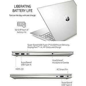 HP 2023 Pavilion 15.6" FHD Micro-Edge IPS Display Laptop 4-Core Intel i7-1165G7 Iris Xe Graphics 32GB DDR4 512GB NVMe SSD HDMI2.0 WiFi AX USB-C Long Battery Windows 11 Pro w/RE Accessories