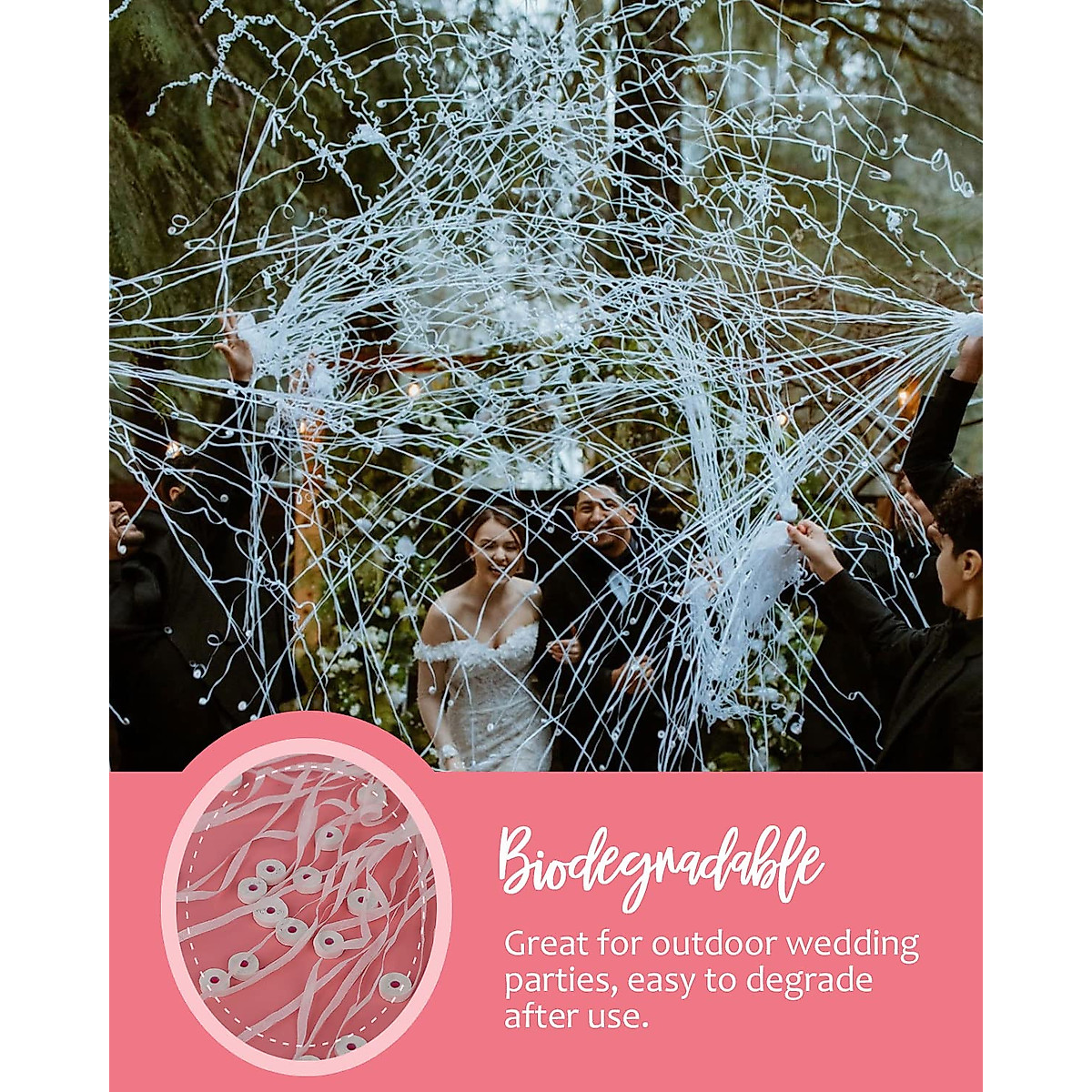 BATTIFE 40Pack Streamers Poppers, White Hand Throw Confetti Poppers, No Mess Paper Crackers for Wedding Birthday Party Celebrations, White