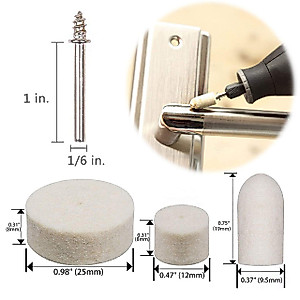 Felt Polishing Buffing Wheel 145Pcs Wool Felt Polishing Pad Wheel Professional Accessories, Point & Mandrel 1/8" Shank Kit for Dremel Rotary Tools