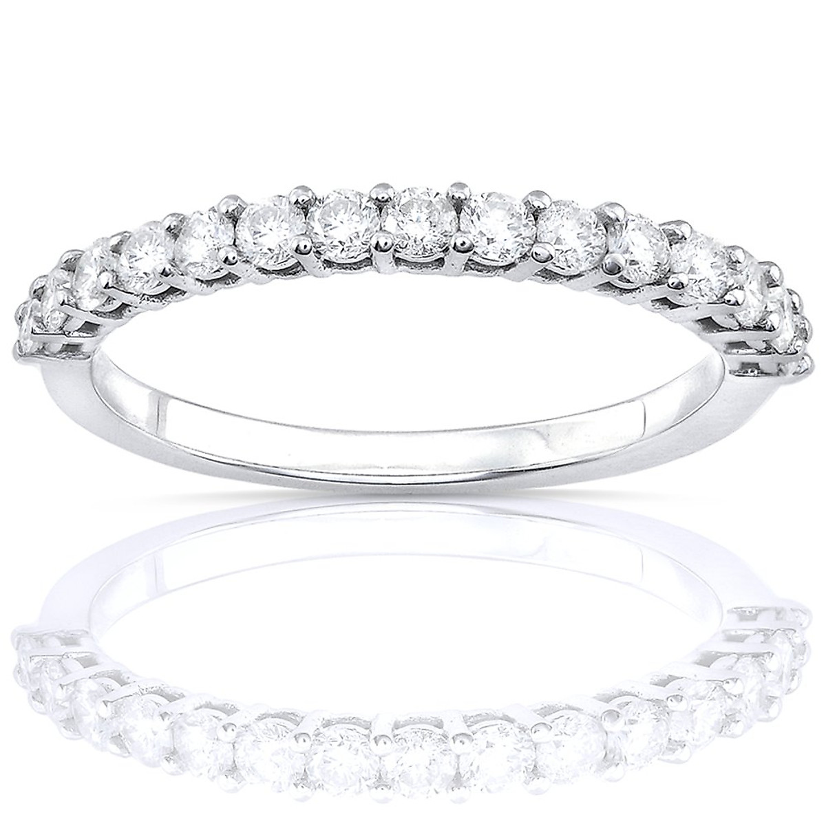 Kobelli Straight Diamond Band 1/2 carat (ctw) in 14kt Gold, White Gold, Size 5.5