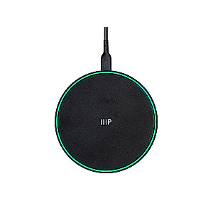 Monoprice Wireless Charger, Qi-Certified 15W Fast Charging Pad with QC3.0 AC Adapter for iPhone 12/12 Pro/11/11 Pro/XR/XS/X/8/8+/Airpods, Galaxy S21/S20/Note 10/Note 10+/S10/S10+/S9/S8