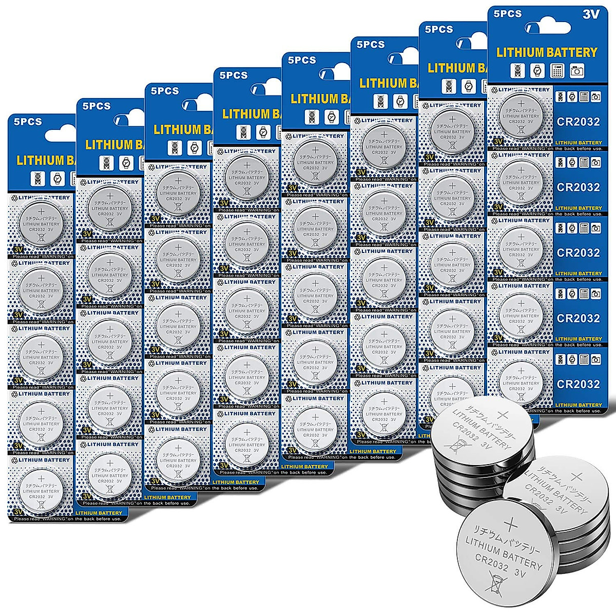 GutAlkaLi CR2032 Lithium 3V Battery, Electronic Coin Cell Button for Toys Calculators Watches (40 Pcs)