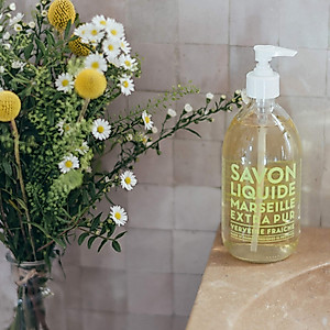 Compagnie de Provence Savon de Marseille Extra Pure Liquid Soap - Fresh Verbena - 16.7 Fl Oz Glass Pump Bottle