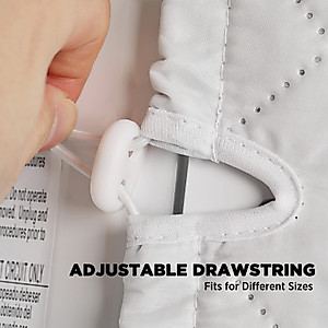 TURBRO Indoor Insulated Window Air Conditioner Cover - Waterproof, Dustproof, Winterproof - Universal Drawstring Design with Multiple Power Cord Holes - Fits Up to 20” L x 2.4” W x 15” H