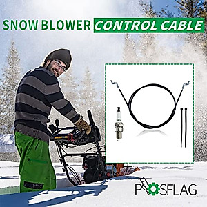 POSFLAG 762259MA Auger Drive Cable with F6RTC Spark Plug Replaces Murray 762259, 1501124MA for Murray 7524ES, 824LD, BL924R, CL61750R, HN421, ML61900R, MN421, PM40, PSB210, SN421, ST661BS Snowthrowers