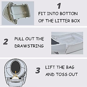 Cat Litter Box Liners, Replacement Waste Drawer Liners Compatible with Litter-Robot 3, 80 Count Drawer Liners for Cat Litter Box Self Cleaning, Drawstring Litter Liner Bags,Easy Clean Up