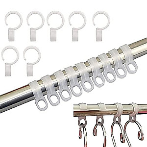 MinLia 20pcs Wind-Proof Hanger Hook, Wardrobe Accessory Drying Rack, Anti Slip Laundry Drying Wind Hanging Buckle Hook Clip(for 29-34mm Tube)