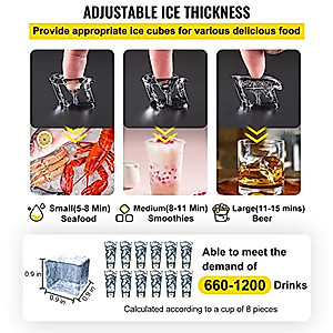 VEVOR 110V Commercial ice Maker Machine 155LBS/24H with 39LBS Bin and Electric Water Drain Pump, Stainless Steel Ice Machine, Auto Operation, Include Water Filter 2 Scoops and Connection Hose