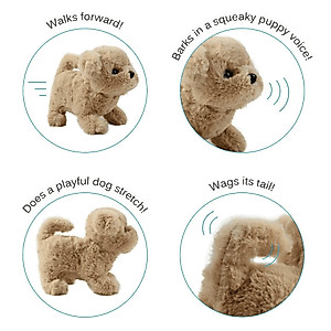 SANGKN Toy Dog, Toy Dogs That Walk and Bark, Puppy Toys for Kids, Battery Realistic Barking Dog Toy Walking Electronic Pets Girls(Golden Retriever)