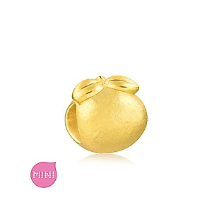 CHOW SANG SANG 999 24K Solid Gold Mini Charm Mandarin Oranges Bracelet for Women 92658C (Gold, 17 CM)