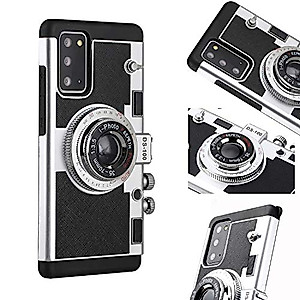Wcysin Amily in Paris 3D Camera Design Case for Samsung Galaxy Note 20 Camera with Long Neck Strap Black