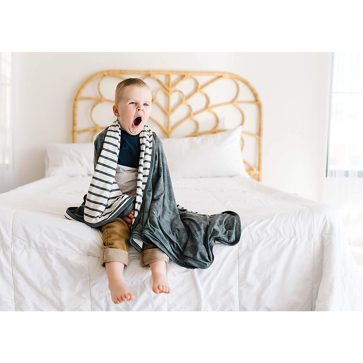 Copper Pearl Three-Layer Baby Blanket: Soft Baby Quilts for Boys and Girls | Breathable, Cozy, Toddler Blanket | Baby Quilt for Newborns | 46x46 Premium Polyester/Rayon | Hunter