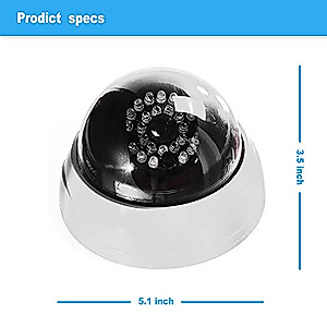 INKECI Simulated Surveillance Cameras, Dummy Security Camera, Fake Cameras CCTV Surveillance Systemwith Realistic Simulated LEDs,for Home Security Warning Sticker Outdoor/Indoor Use (2pack)