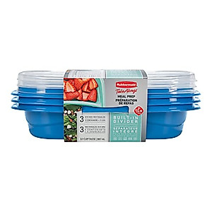 Rubbermaid TakeAlongs Sandwich Food Storage Containers, 3.7 Cup, Colors may vary