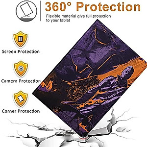 Cool Tablet Case for iPad Pro 12.9 Case, Horror Movie Pattern Aesthetics Print,Halloween Design Cases for Women Men, PU Leather Folio Xmas Back Cover Funda for iPad Pro 12.9 Inch (2021/2020/2018)