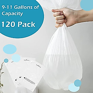 120 Pack Waste Drawer Liners Compatible with All Litter Box Robot Models, 9-11 Gallons Litter Box Liners with 8 Pack Carbon Filter