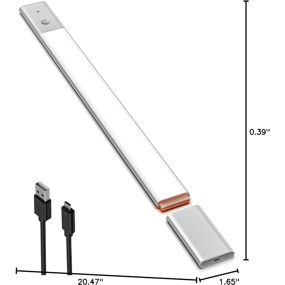 EZVALO Under Cabinet Lights Closet Lights,48 LED Motion Sensor Light Indoor 5000K Wireless Rechargeable with Detachable Battery,Night Light for Kitchen,Stairs,Hallway,Pantry (White Light)