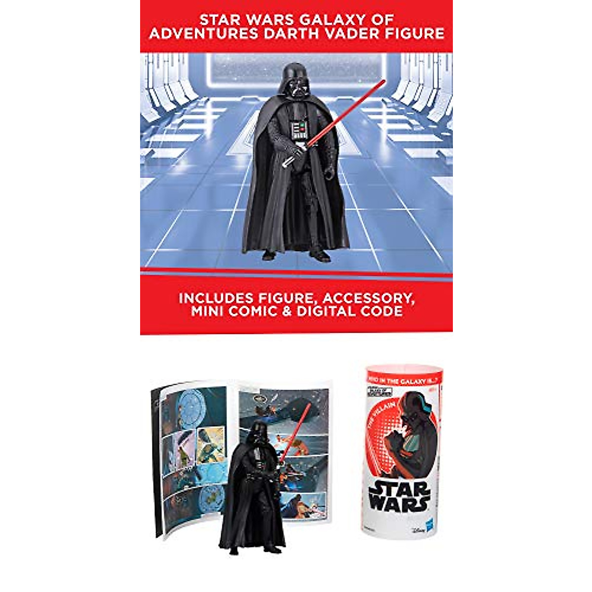 STAR WARS Galaxy of Adventures Darth Vader Action Figure 3.75" and Mini Comic