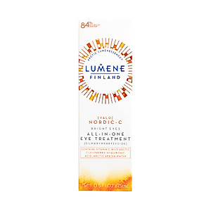 Lumene Bright Eyes All-In-One Eye Treatment - Eye Cream for Dark Circles and Puffiness - Hydrating Eye Cream with Vitamin C + Hyaluronic Acid - Fragrance-Free + Vegan (15mL)