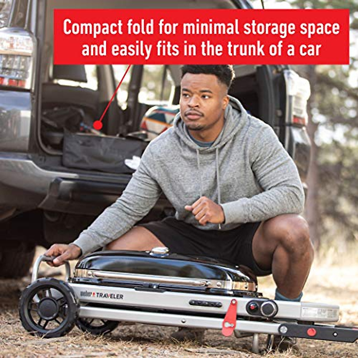 Weber Traveler Portable Gas Grill, Blue