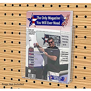 Marketing Holders 6 Pack Pegboard Brochure Holder 6.5" Wide Pamphlet Display Booklet Maps Literature Printed Material Menu Clear Acrylic Literature Organizer