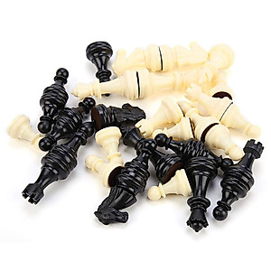 Chess Pieces, 32Pcs Plastic Magnetic Chess Game Pawns Figurine Pieces for Missing Piece Replacement