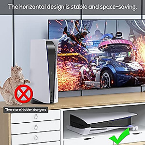 Horizontal Stand for PS5 Console with 4-Port USB Hub,MENEEA Upgraded Base Skate Holder Accessories for Playstation 5 Disc & Digital Edition,3 Charging Port Extension &1 USB 2.0 Data Port