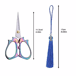 SHWAKK Squirrel Shaped Scissors 4.44 Inch Silver Embroidery Scissors Stainless Steel Sewing Scissor DIY Tools Dressmaker Shears Scissors for Embroidery, Craft, Needlework, Tailoring