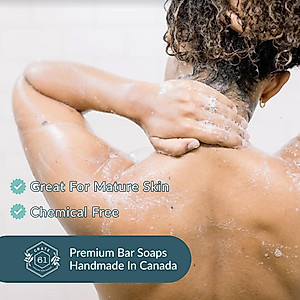 Crate 61 Organics, Handmade in Canada, Plant Based Cold Process Natural Bar Soap For Face And Body, With Premium Essential Oils, Eucalyptus & Peppermint For Men And Women 3 Pack (Patchouli Lime)