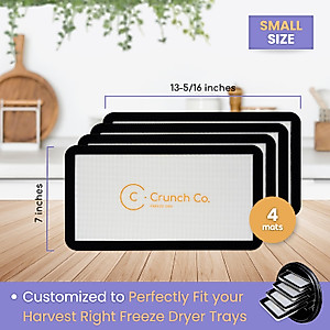 Crunch Co. Silicone Mats For Harvest Right Freeze Dryer (S - Small) 4 pack