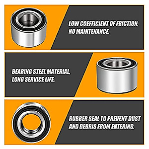 RANSOTO 3514699 Wheel Bearing Front and Rear Compatible with Polaris RZR PRO XP 900 1000 4 S XP Turbo General Sportsman Replaces 3514822 3515090 3514627 3514924 4 Packs