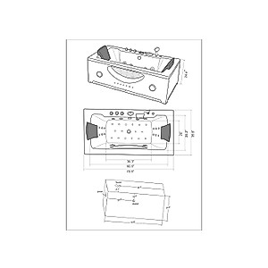 Whirlpool bathtub hydrotherapy black hot tub double pump with 24 jets HYPNOTIC