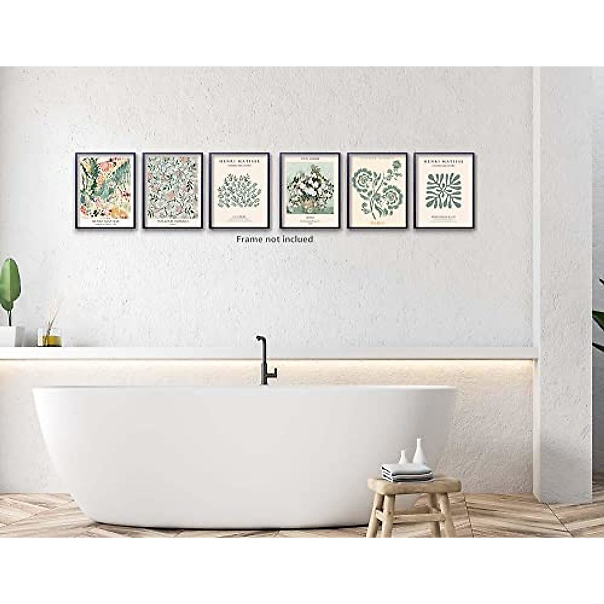 Green Gallery Flower Market Posters for Room Aesthetic Floral Set of 6 Famous Matisse William Morris Van Gogh Canvas Wall Art Botanical Plant Print Painting Danish Pastel Wall Decor 8x10in Unframed