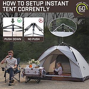 Happy Travel 1/2/3/4 Person Camping Tent, Instant Easy Pop Up Tents for Camping,Automatic Waterproof Family Camping Tent, Easy Set Up Tent,Portable Windproof Dome Tent for Camping Hiking & Traveling