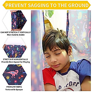 Therapy Sensory Swing for Kids, Indoor Outdoor Special Needs Cuddle Snuggle Swings, Room Ceiling Fabric Blue Dinosaur Hammock for Children Child Boys ADHD, Autism, Aspergers, Sensory Integration